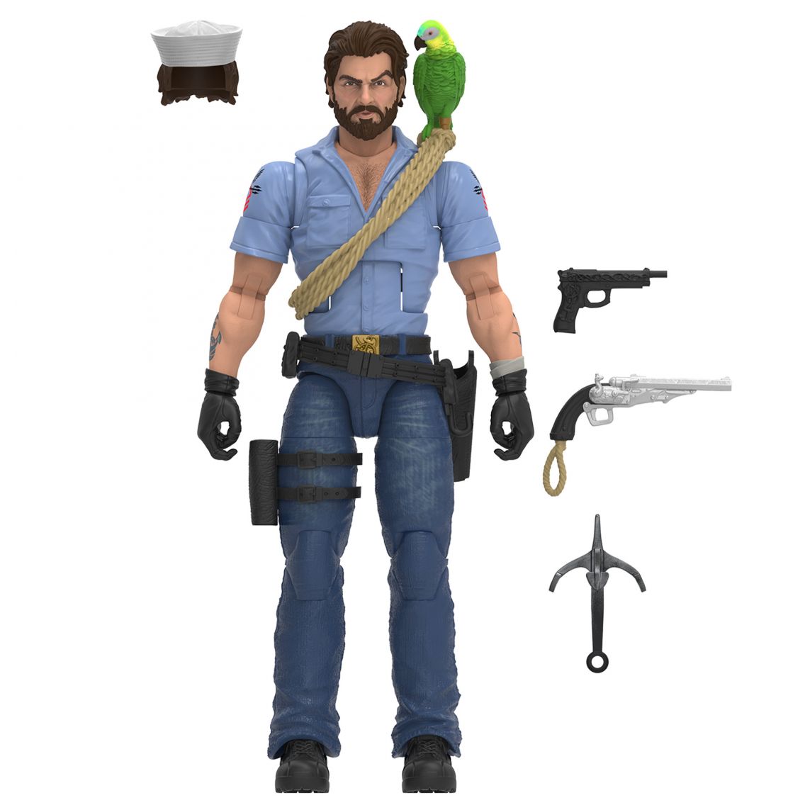 G.I. Joe Classified Series水手 Shipwreck 與鸚鵡 Polly，收藏版《特種部隊》可動人偶，70，6 吋可 ...