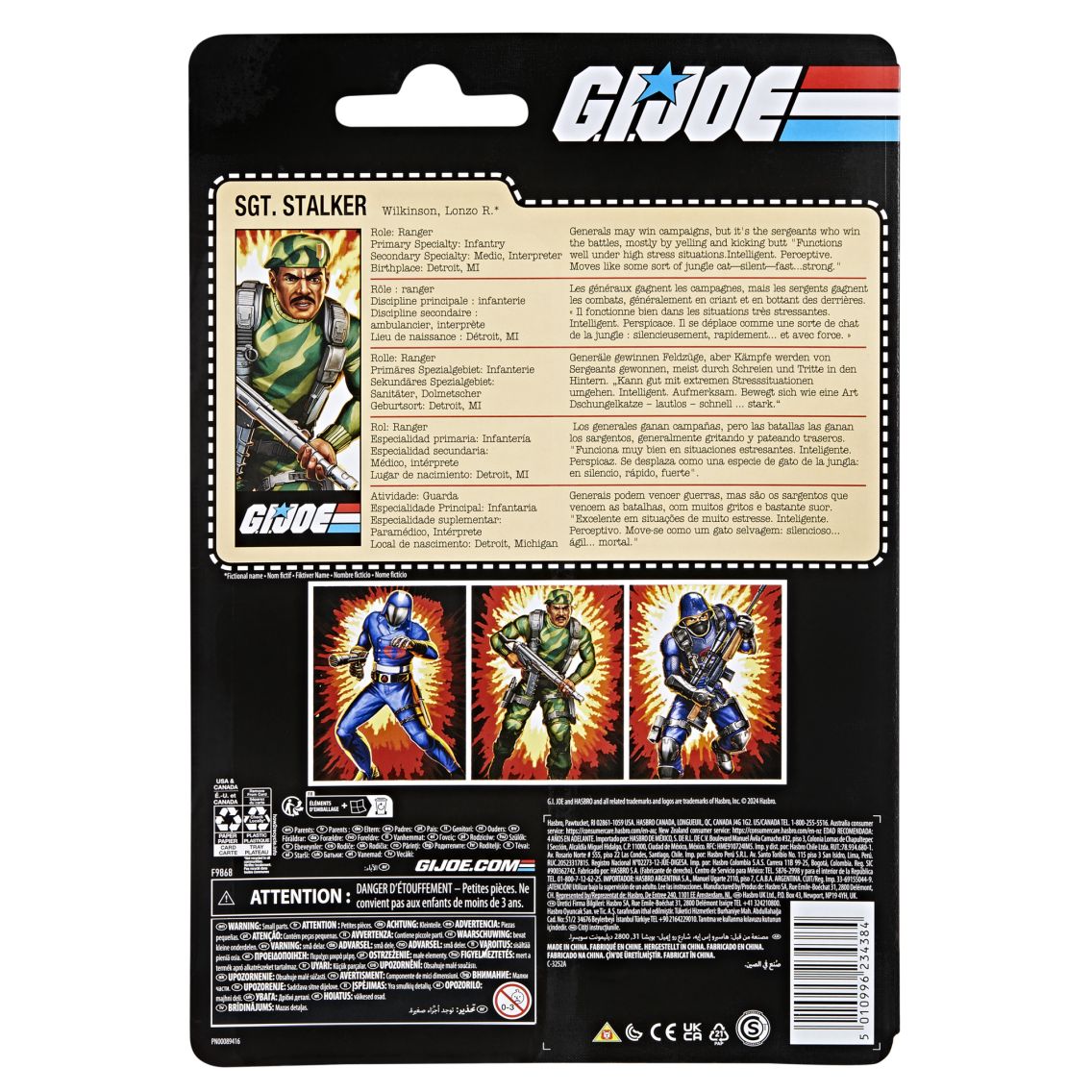 G.I. Joe Classified Series Retro Cardback Sgt. Stalker, Collectible 6 Inch Action Figure with 8 ...
