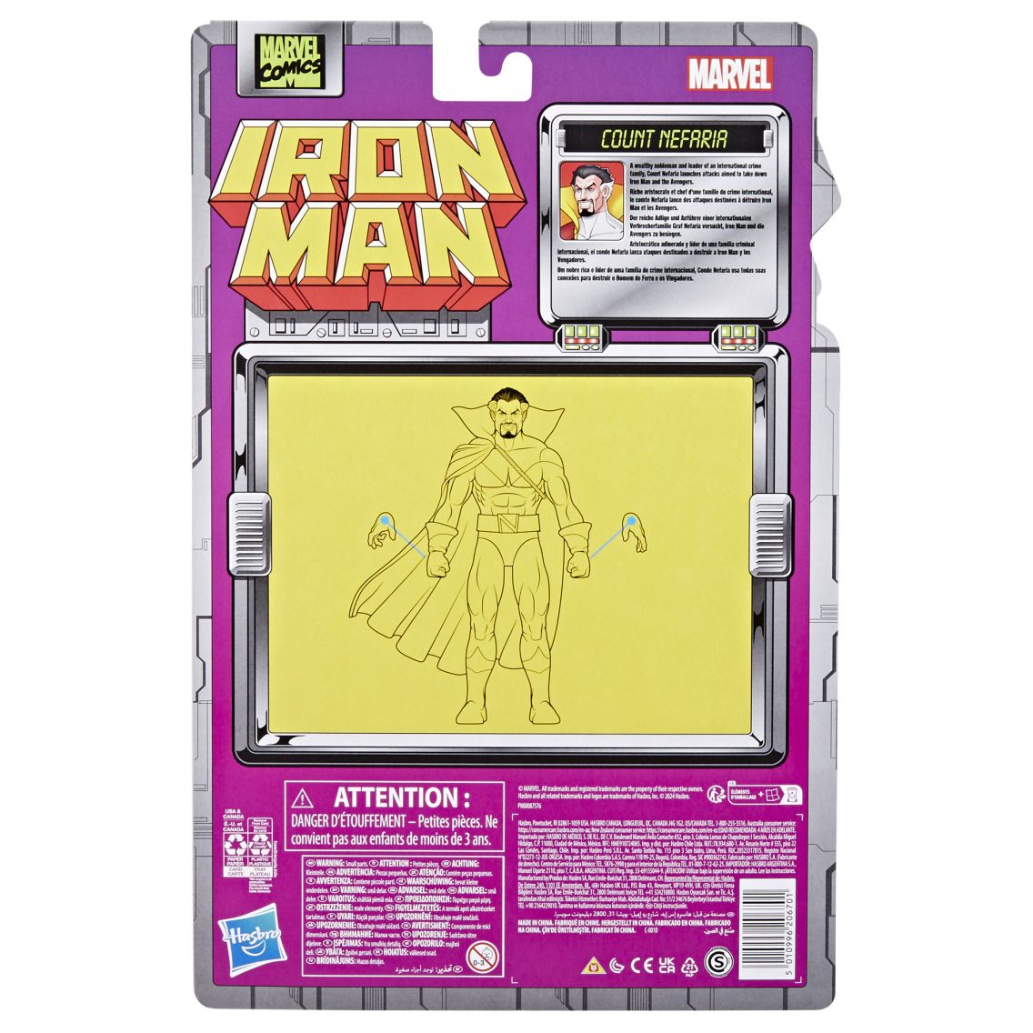 Marvel Legends Series Count Nefaria, Iron Man Comics Collectible 6-Inch ...