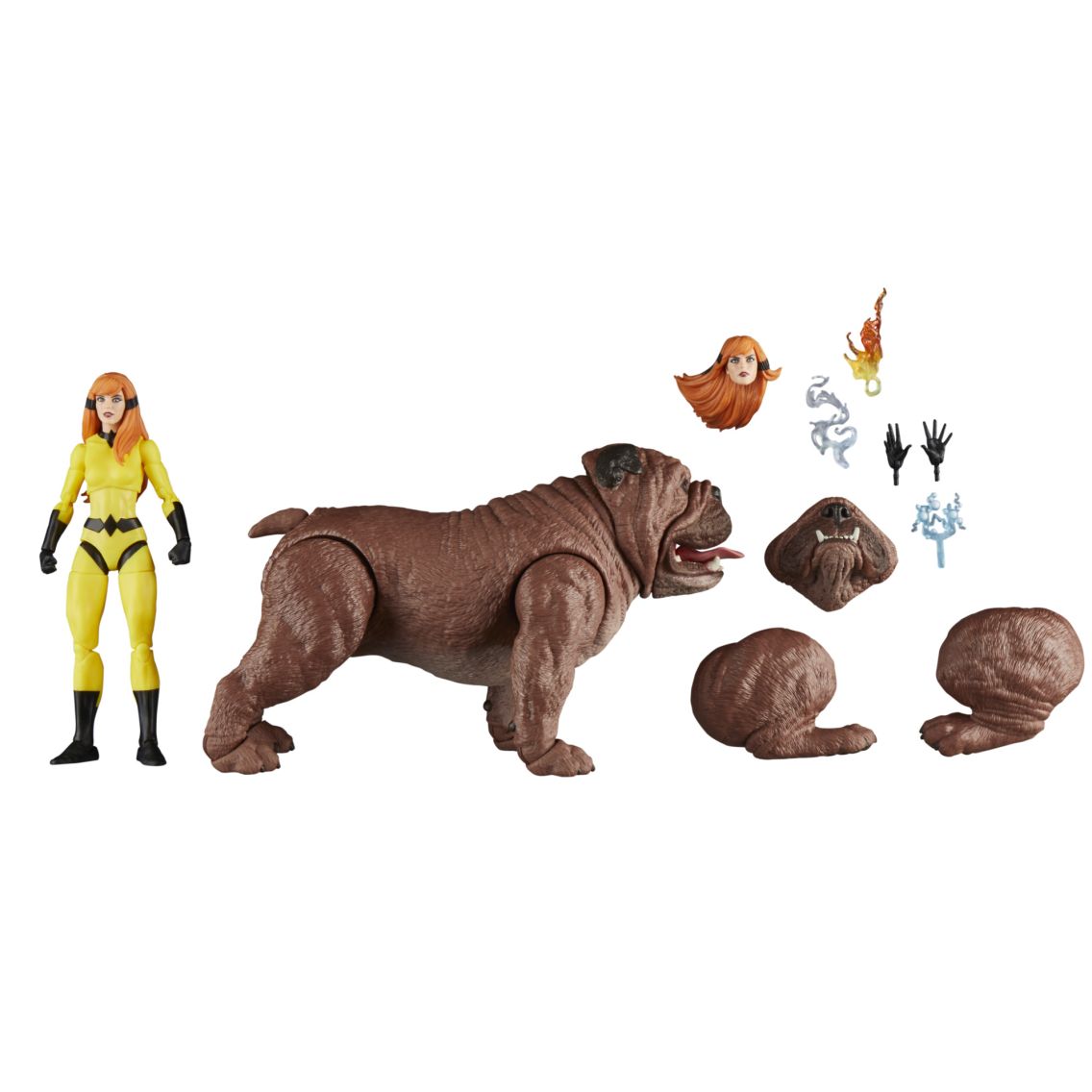 Marvel Legends Series Marvel's Crystal and Lockjaw, Deluxe Comics Collectible 6-Inch Action ...