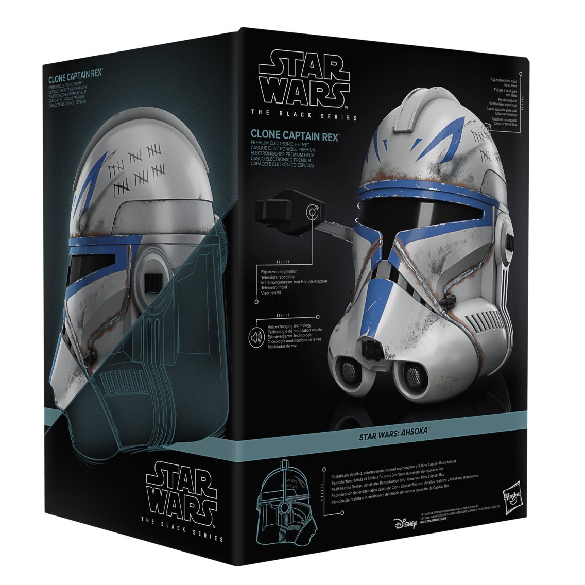 Star Wars The Black Series Clone Captain Rex Premium Electronic Helmet ...
