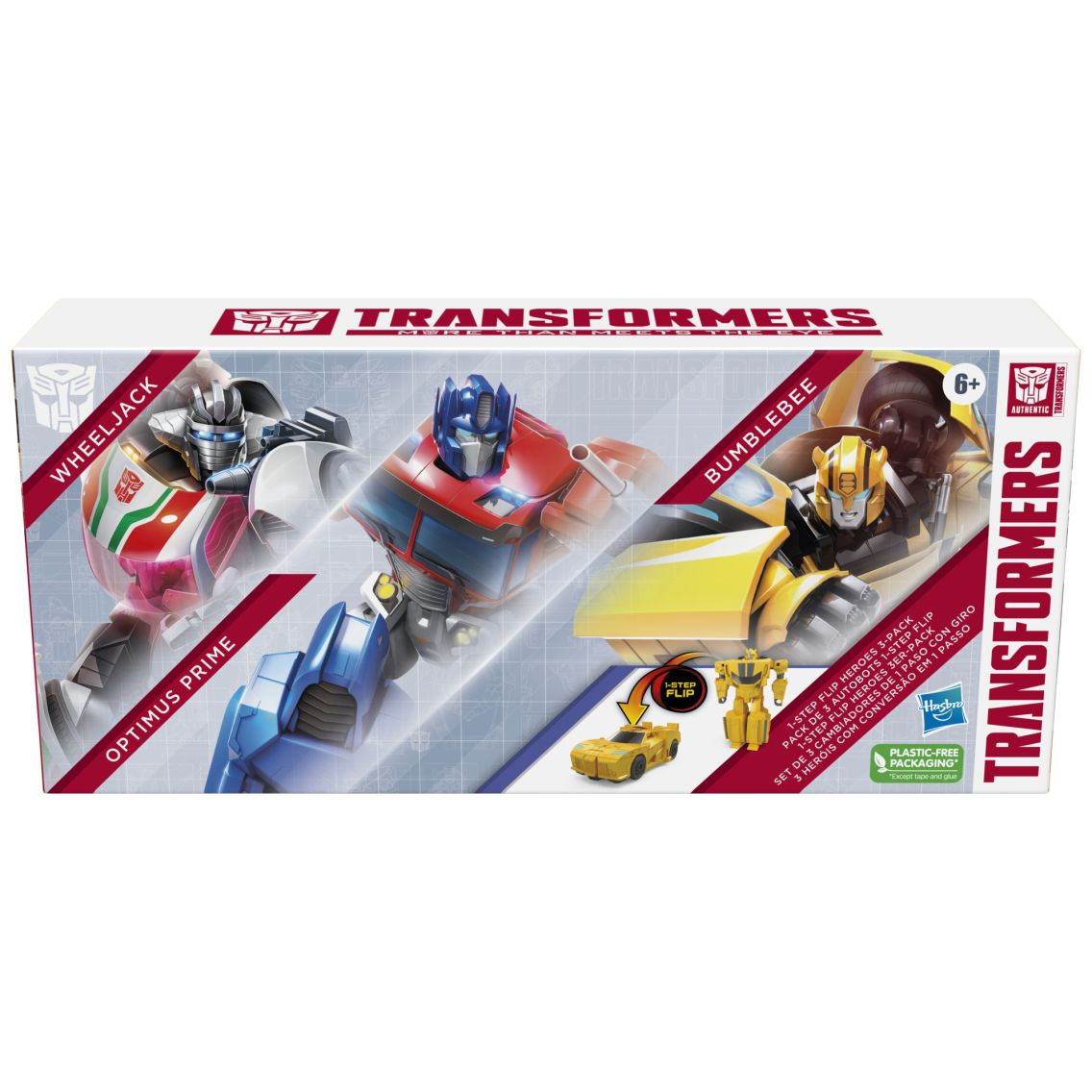 Transformers Toys 1-Step Flip Heroes 3-Pack, 4-Inch Wheeljack ...