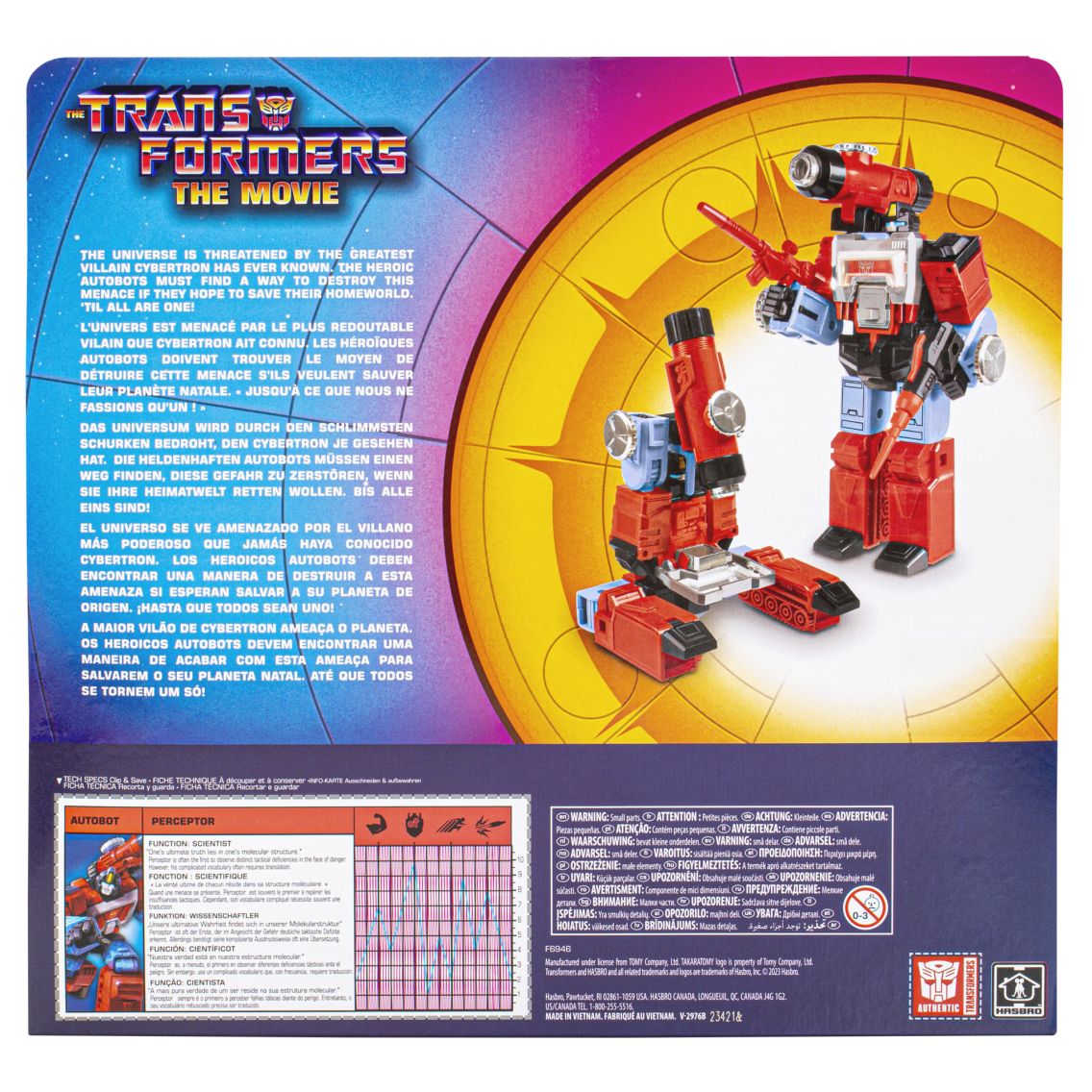 Transformers Toys Retro The Transformers: The Movie G1 Perceptor Toy, 5 ...