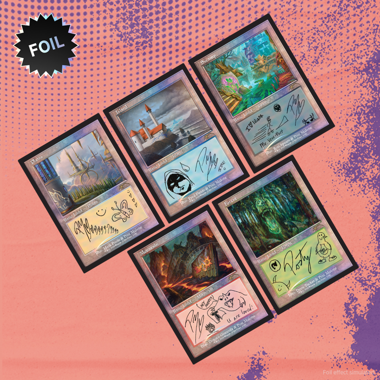 Secret Lair x Post Malone: The Lands Foil Edition | Secret Lair