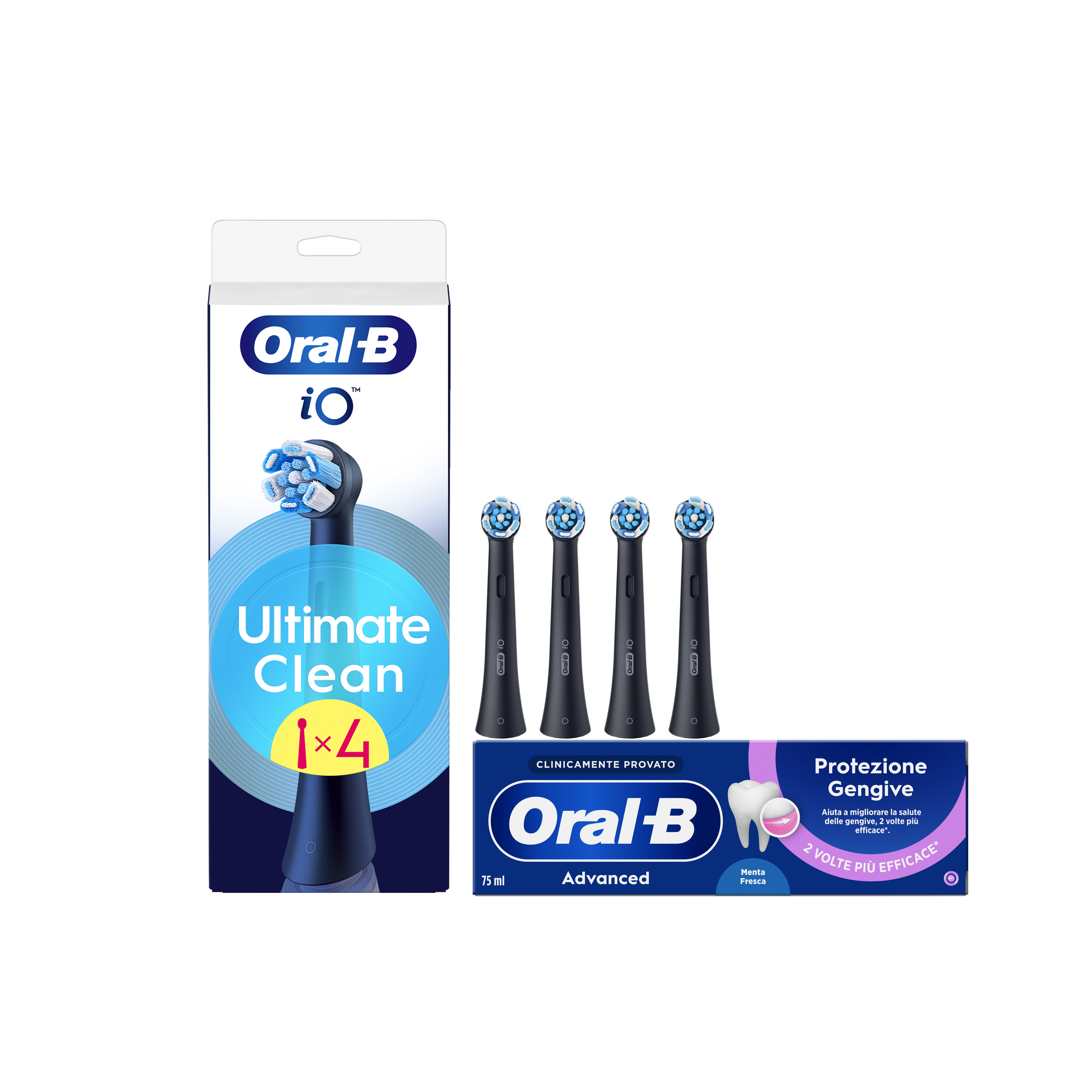 Oral-B Testine di Ricambio iO Ultimate Clean Nere, Confezione da 4 ...