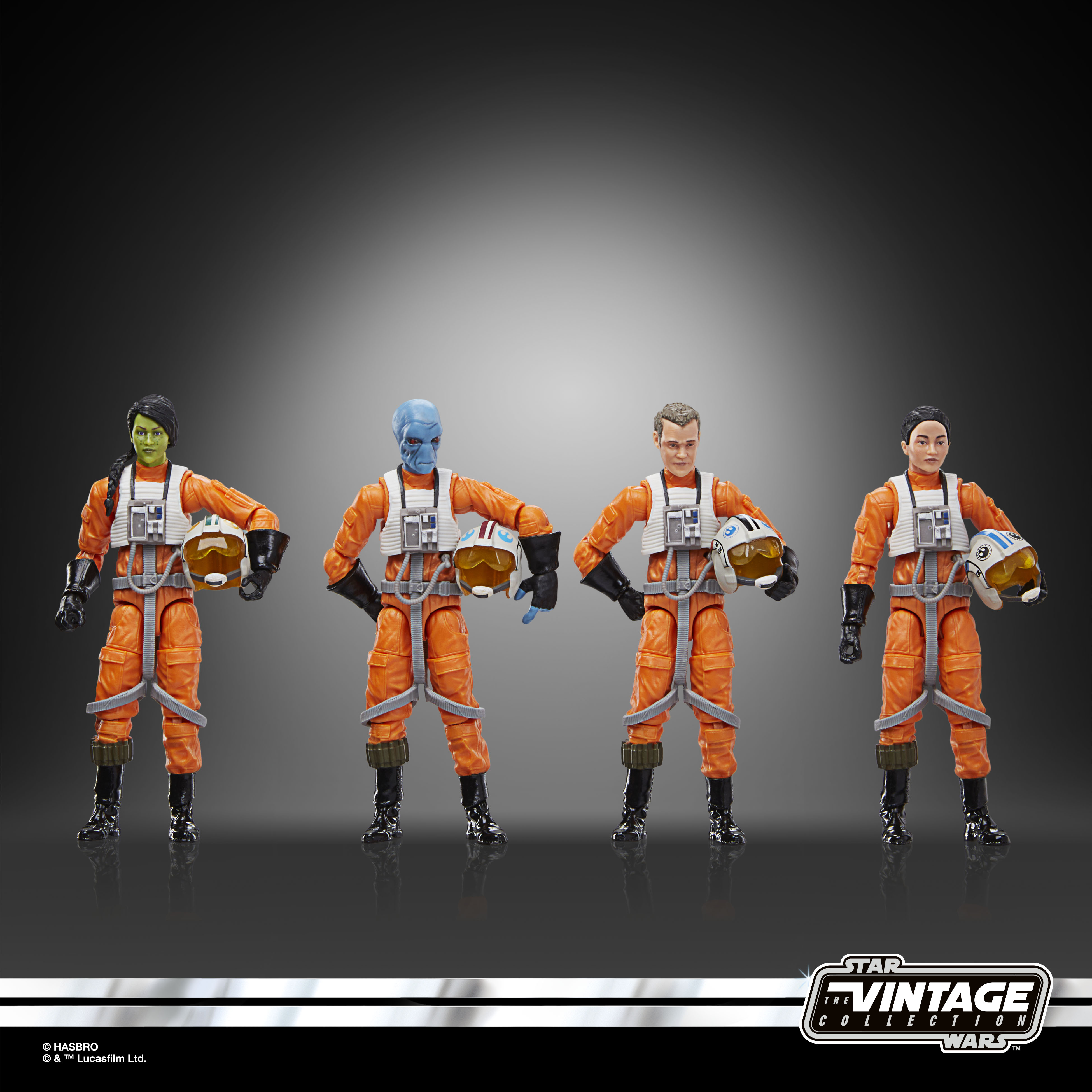 Star Wars The Vintage Collection X-Wing Pilot 4-Pack, Star Wars: Ahsoka 3.75 Inch Collectible ...